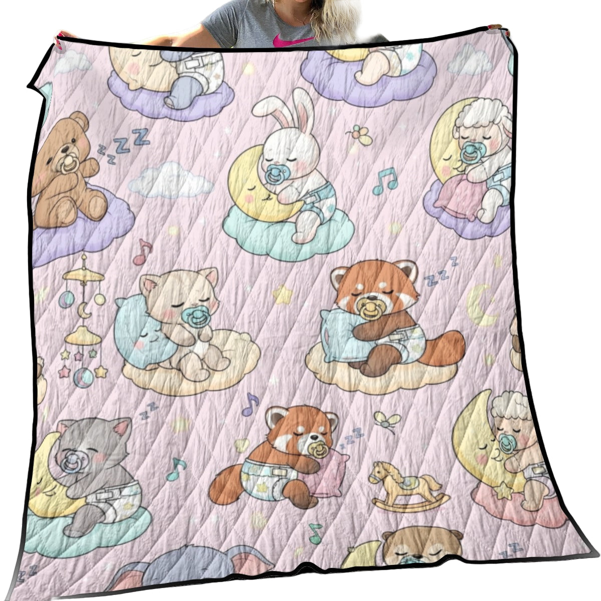 Cuddle Clouds Diapered Baby Animals ABDL Quilt – Pastel Little Space B ...